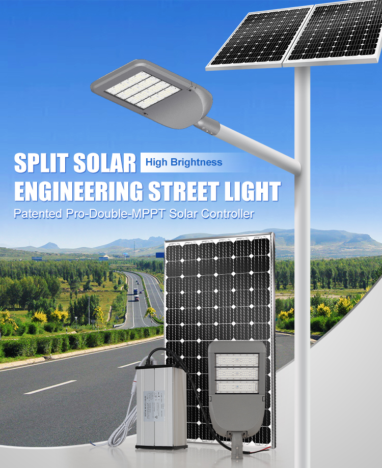 Waterproof Separated Solar Street Light Reliable for Commercial Use